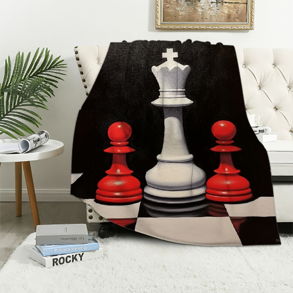 Pratyus Chess Board Pawn Flannel Throw Blanket for Couch Sofa Bed ...