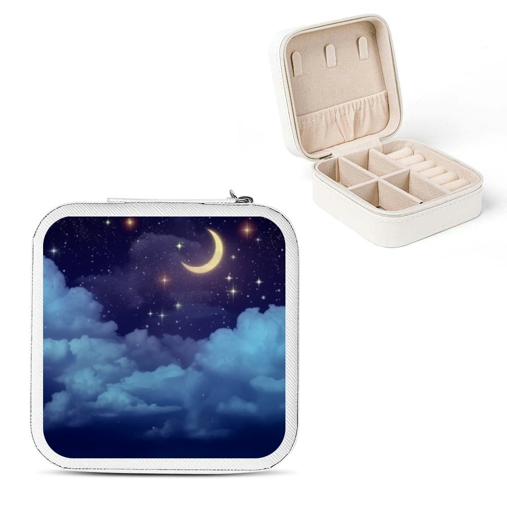 Pratyus Crescent Moon Stars Jewelry Box Organizer for Necklace, Ring ...