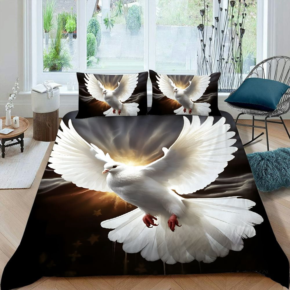 Pratyus Dove Wings Sun 3-Piece Bedding Set Lightweight and Soft Peach ...