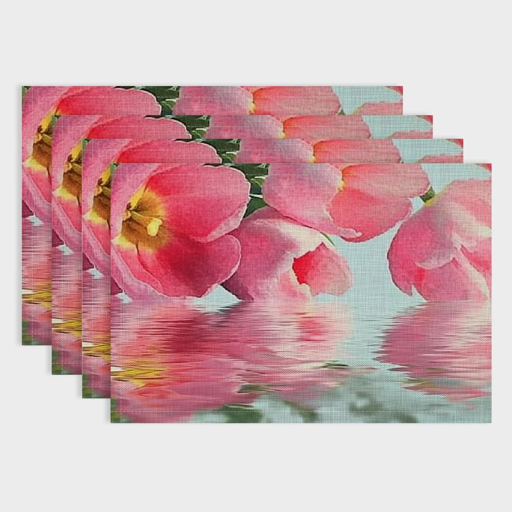 Pratyus Flowers Leaves Impressionism Dining Table Placemats Set of 4 ...