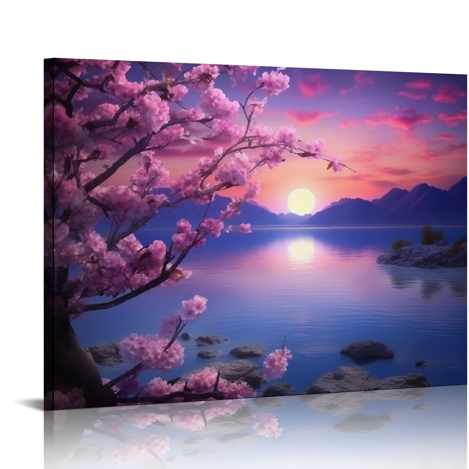 Pratyus Flowers Sunset Landscape Canvas Wall Art Print Home Decor for ...