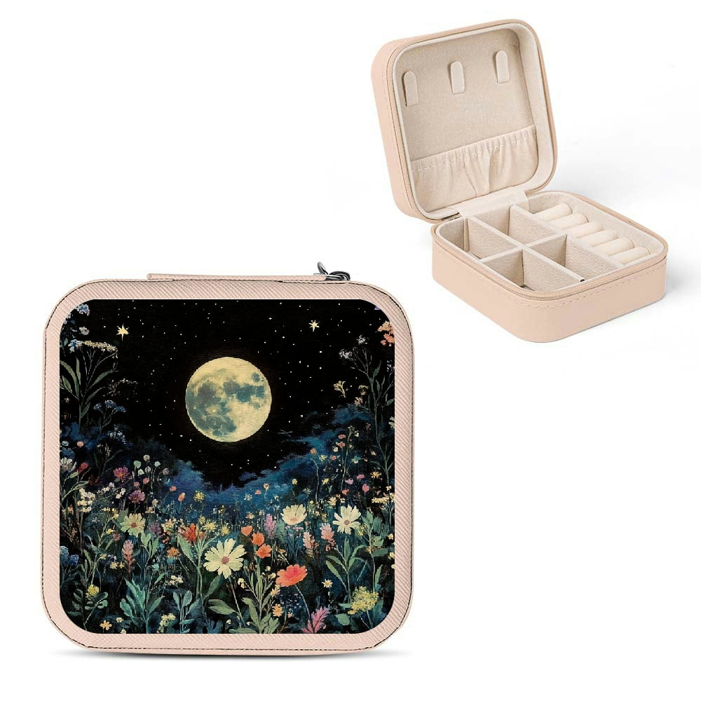 Pratyus Full Moon Flowers Night Sky Jewelry Box with Necklace and Ring ...