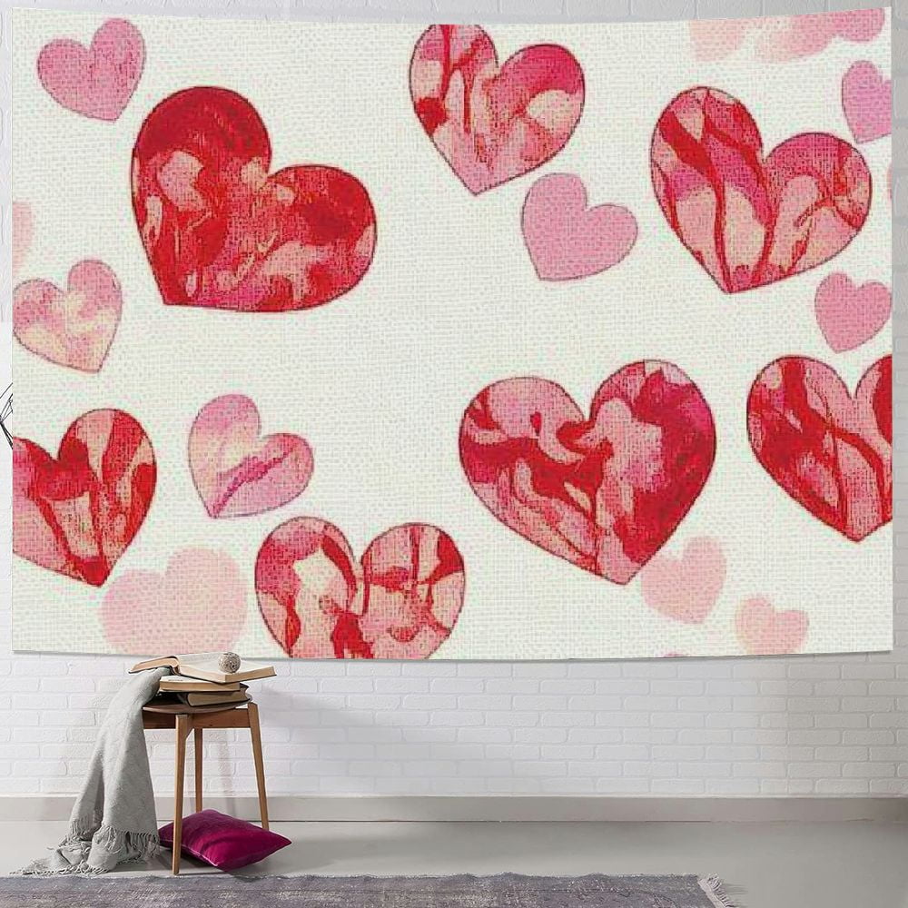 Pratyus Hearts Love Valentine's Day Tapestry Wall Hanging for Living ...