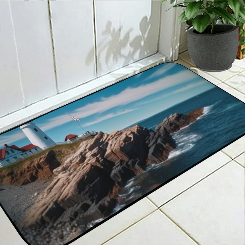 Pratyus Lighthouse Rocky Shore Blue Sky Non Slip Felt Mat for Home ...