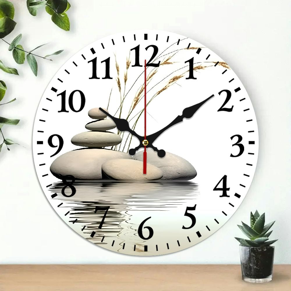 Pratyus Loomarte Spa Zen Stone with Aquatic Pictures Wall Clock Decor ...