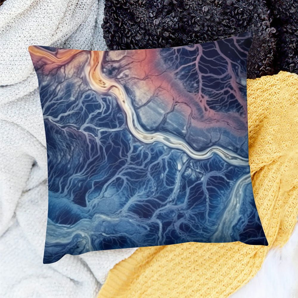Pratyus Marble Swirly Pattern Veins Pillow Cushion Case for Home Sofa ...