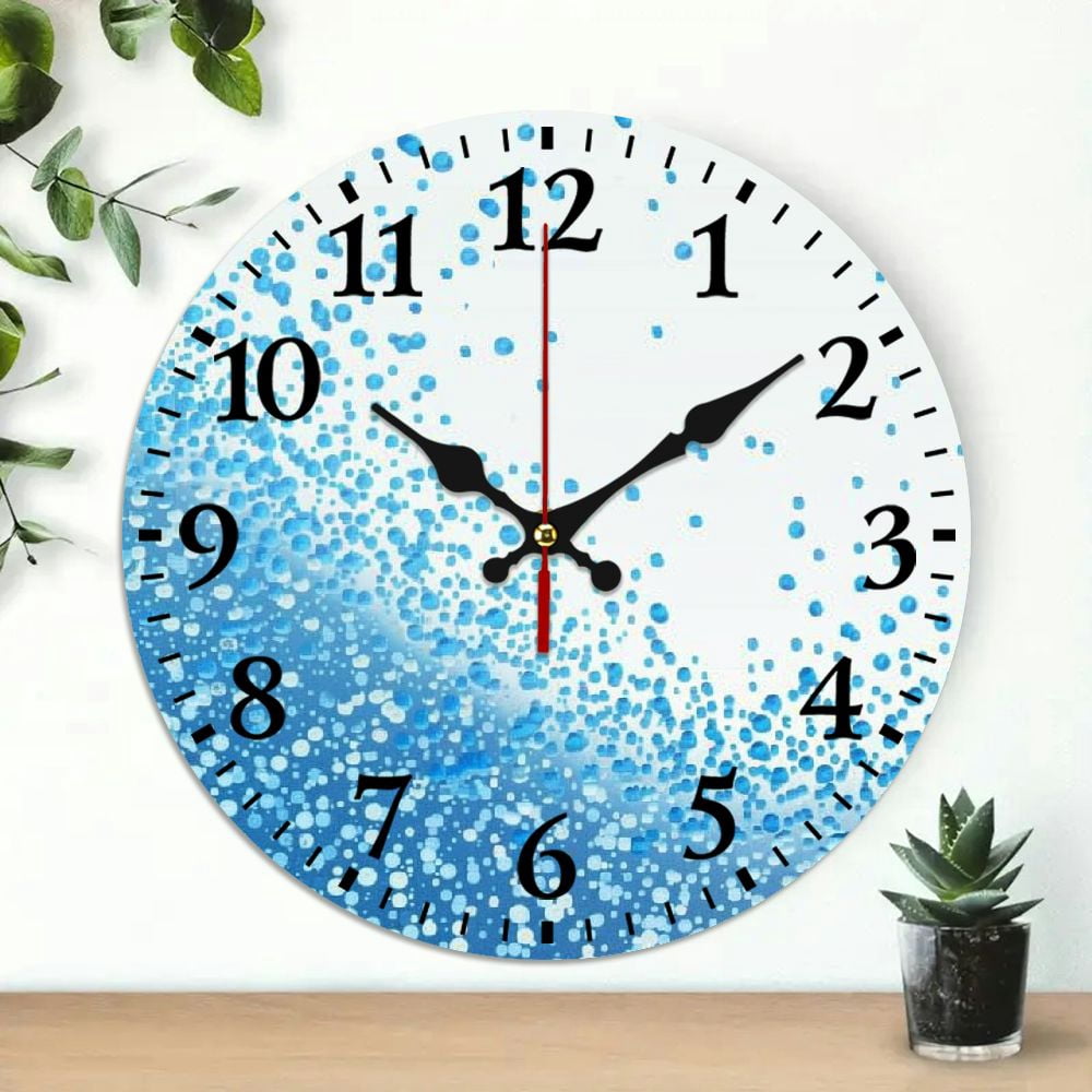 Pratyus Particles Kinetic Pointillism 10-Inch Round Wooden Wall Clock ...