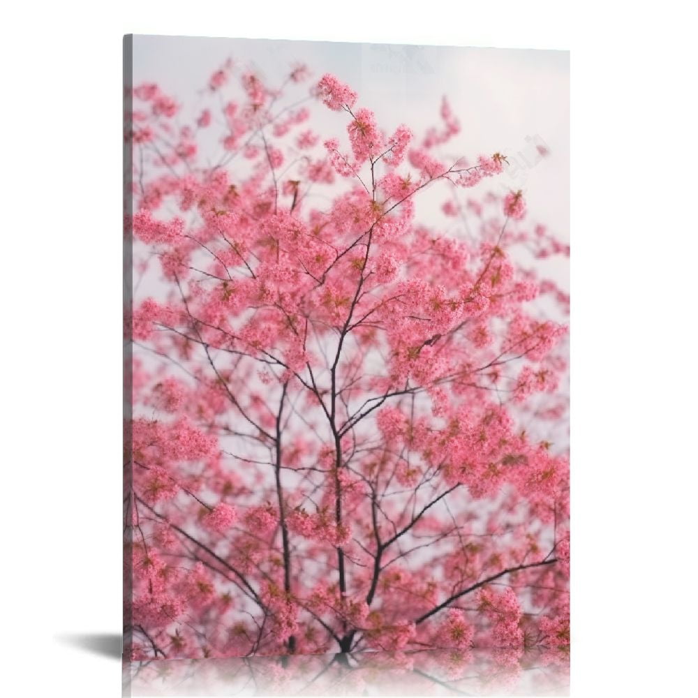 Pratyus Pink Flowers Canvas Wall Decor for Bedroom Living Room Bathroom ...