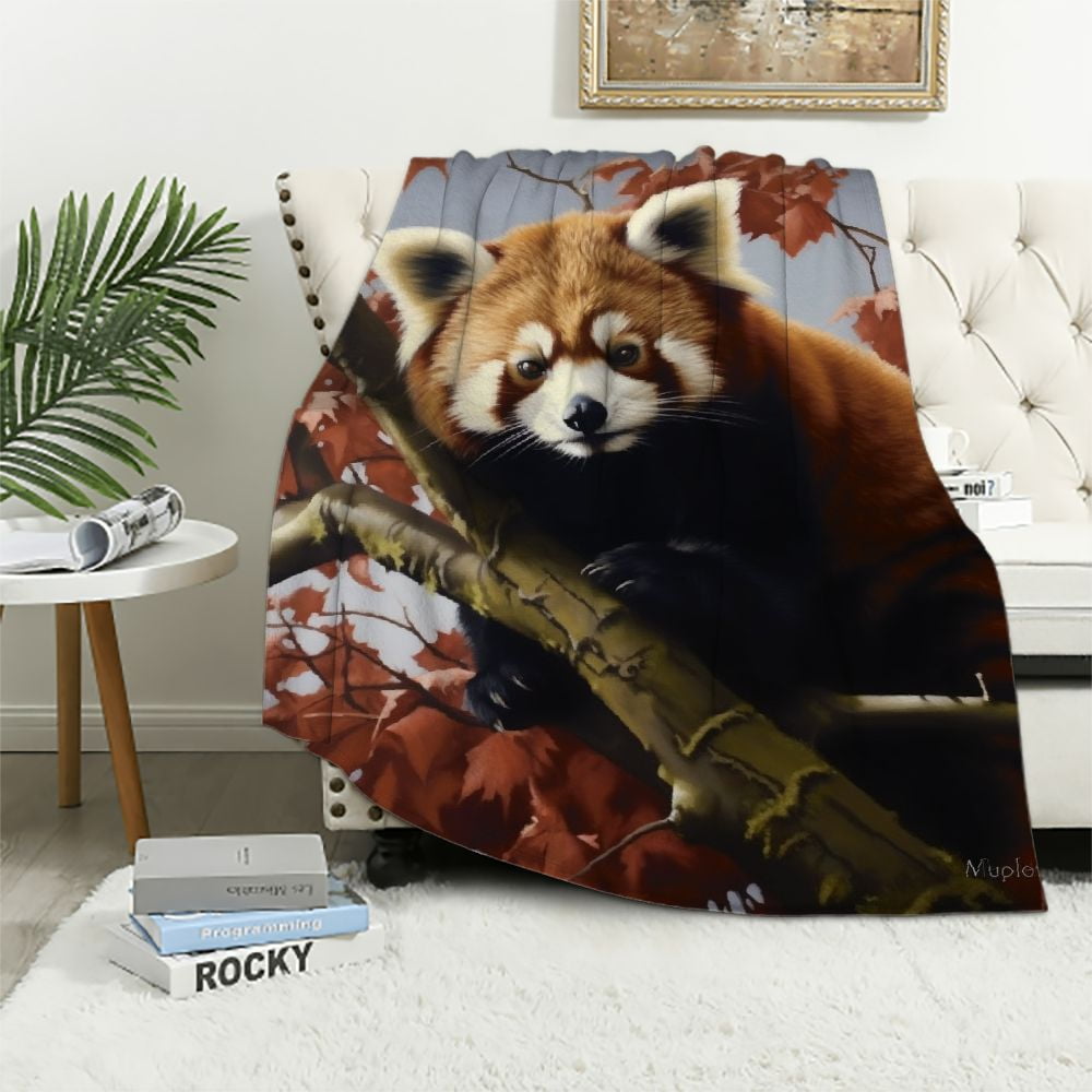 Pratyus Red Panda Throw Blanket for Couch Sofa Bed Office Travel ...