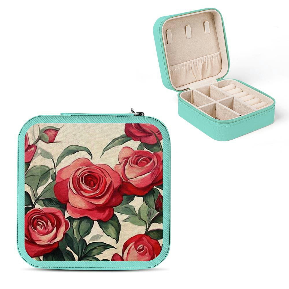 Pratyus Roses Green Leaves Jewelry Box Organizer for Women Necklace ...