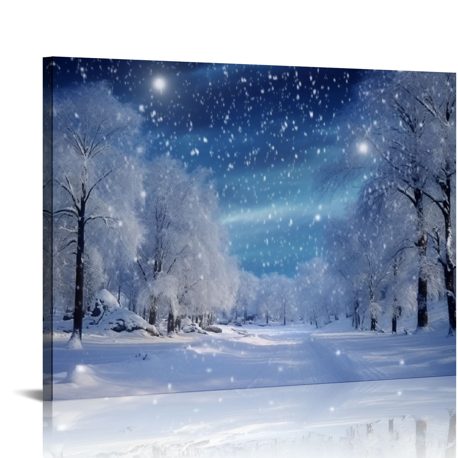 Pratyus Snow Flakes Trees Stars Canvas Art Modern Prints Wall Decor for ...