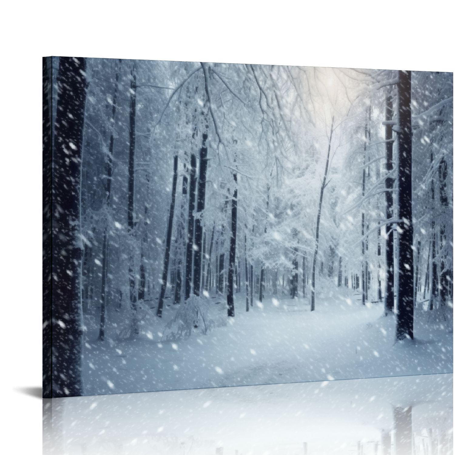 Pratyus Snowfall Trees Winter Canvas Art Modern Prints Style Wall Decor ...