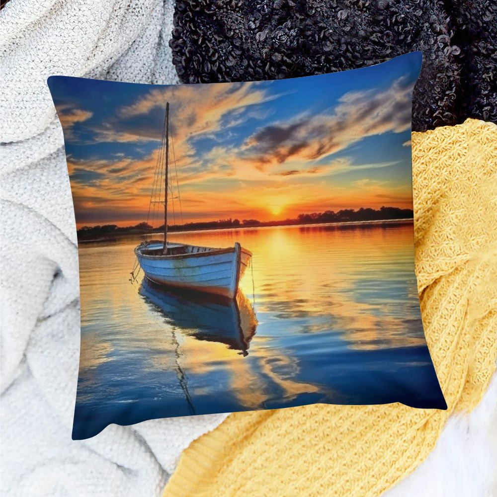 Pratyus Sunset Farmhouse Decor Set of 1 Pillow Covers for Home Sofa ...