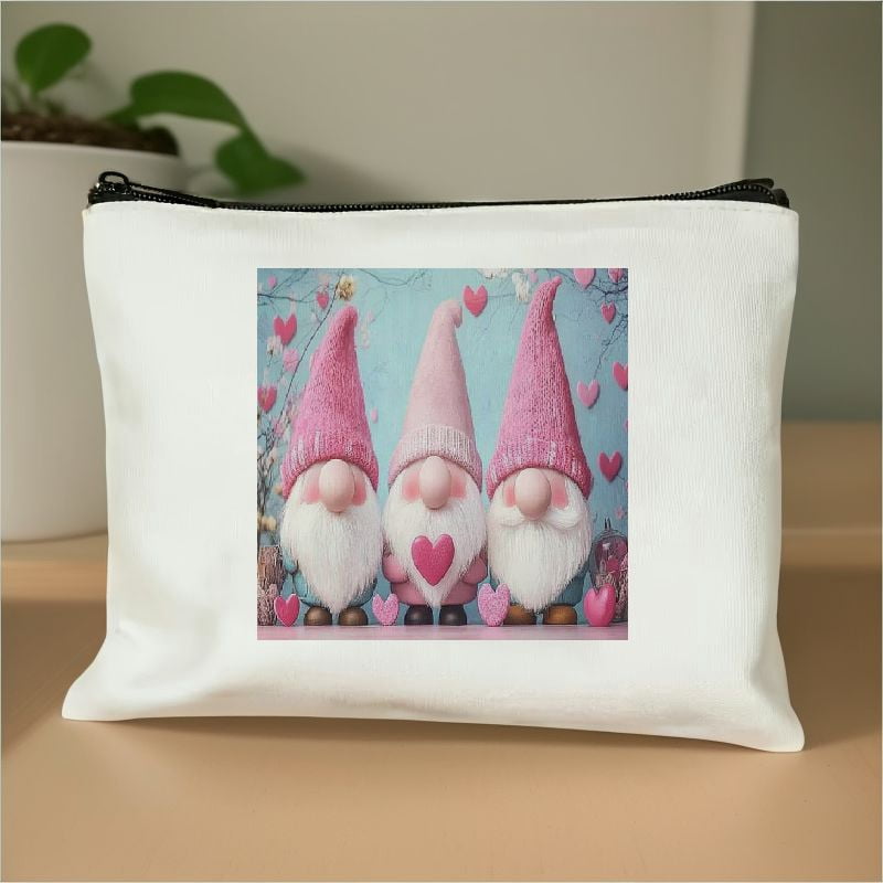 Pratyus Tote Bag Valentine Gift Pink Love Cosmetic Bag Gnomes Hearts ...
