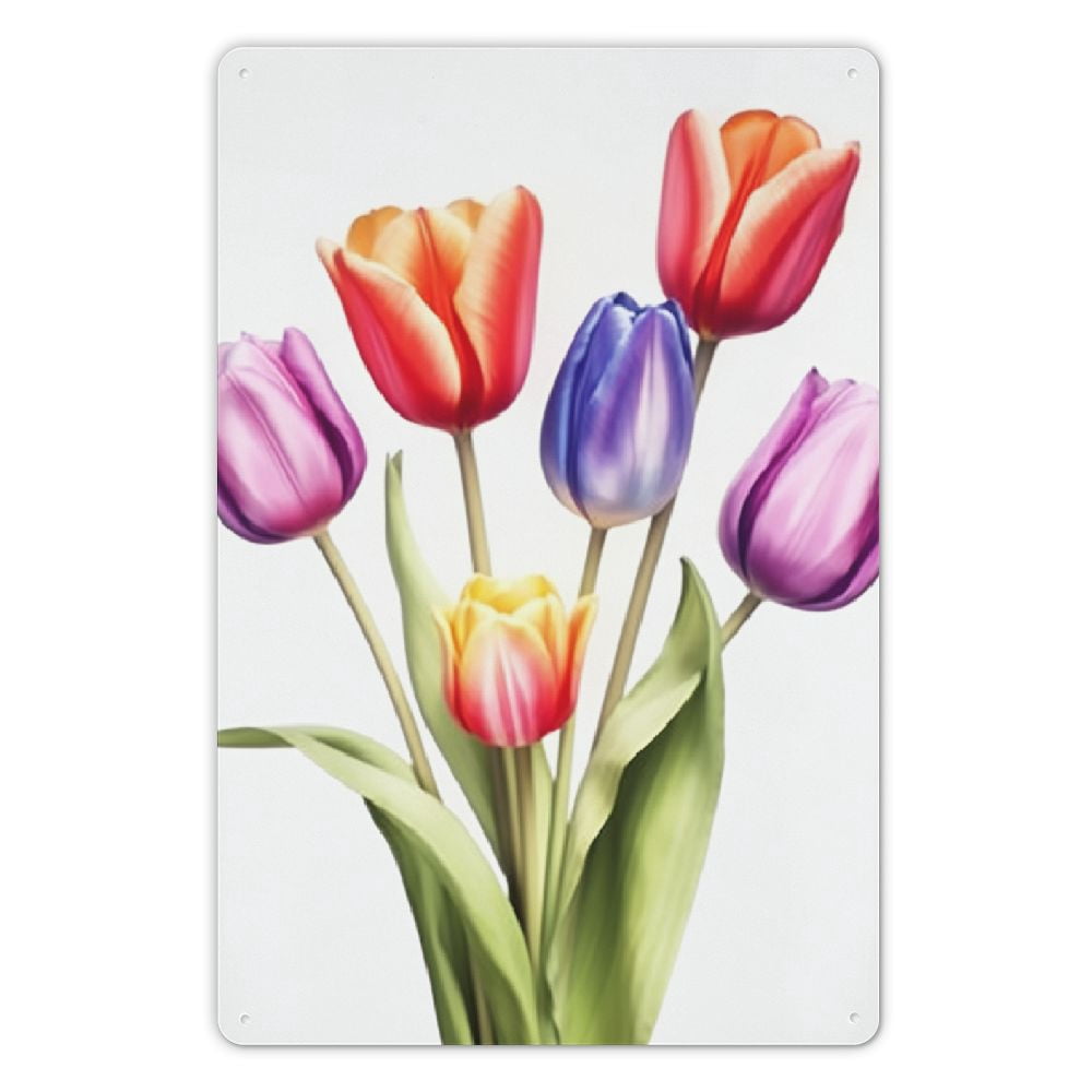 Pratyus Tulips Hanging Plaque Home Garden Decor Metal Sign for ...