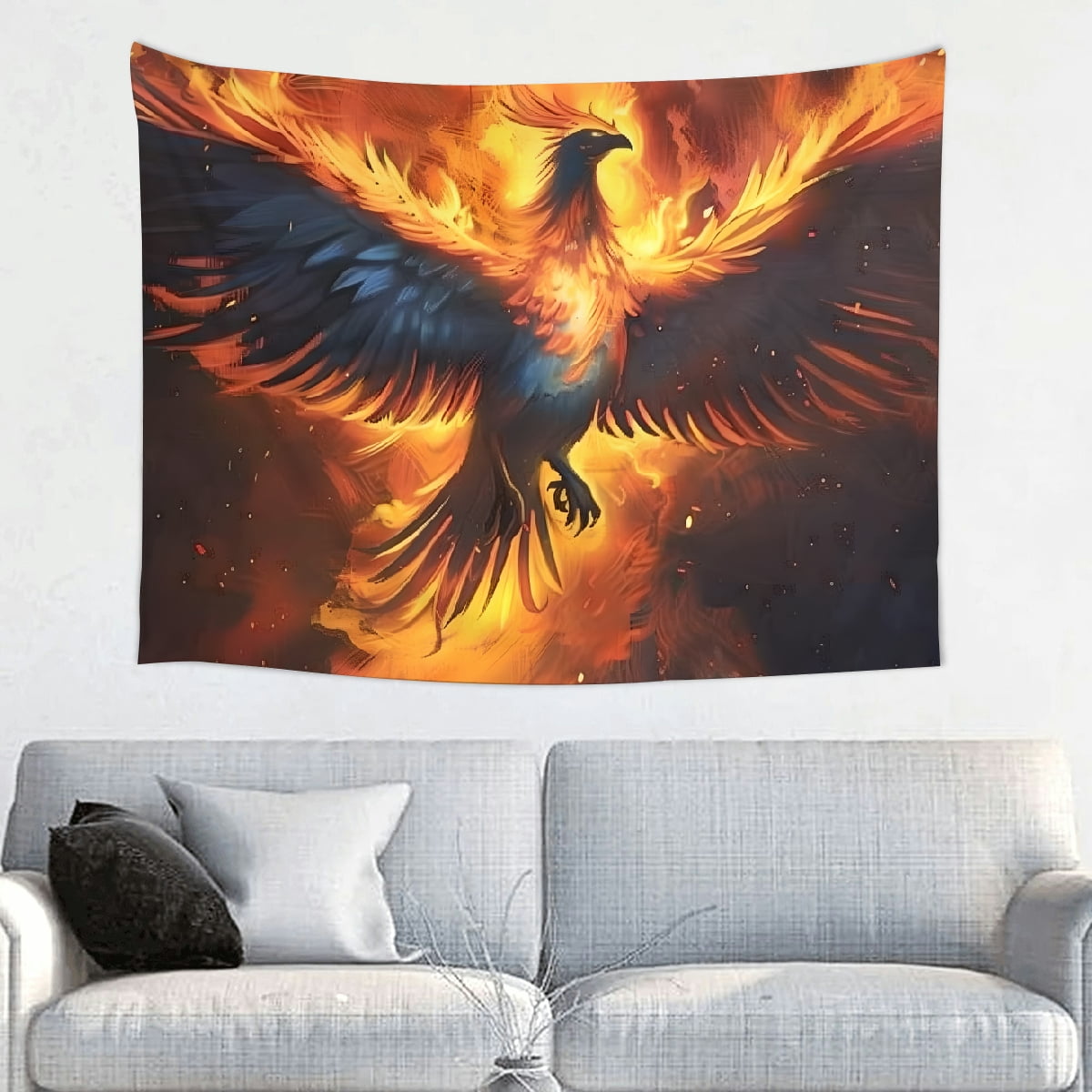 Pratyus Wings Fire Bird Wall Art Tapestry for Living Room Bedroom Dorm ...