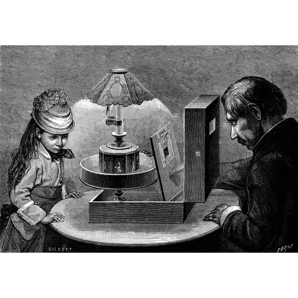 Praxinoscope 1877. Nan Improvement Upon The 'Zoetrope' Motion-Picture ...