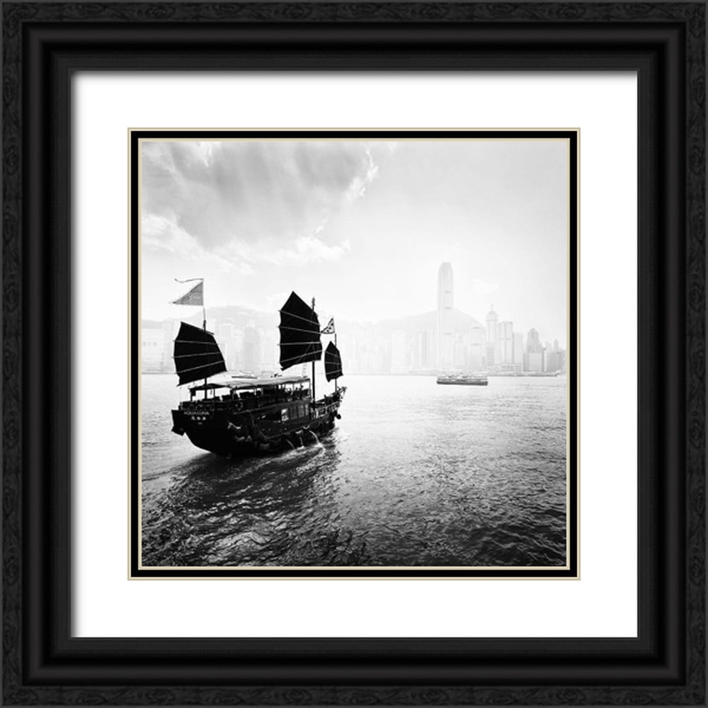Praxis Studio 15x15 Black Ornate Wood Framed with Double Matting Museum ...
