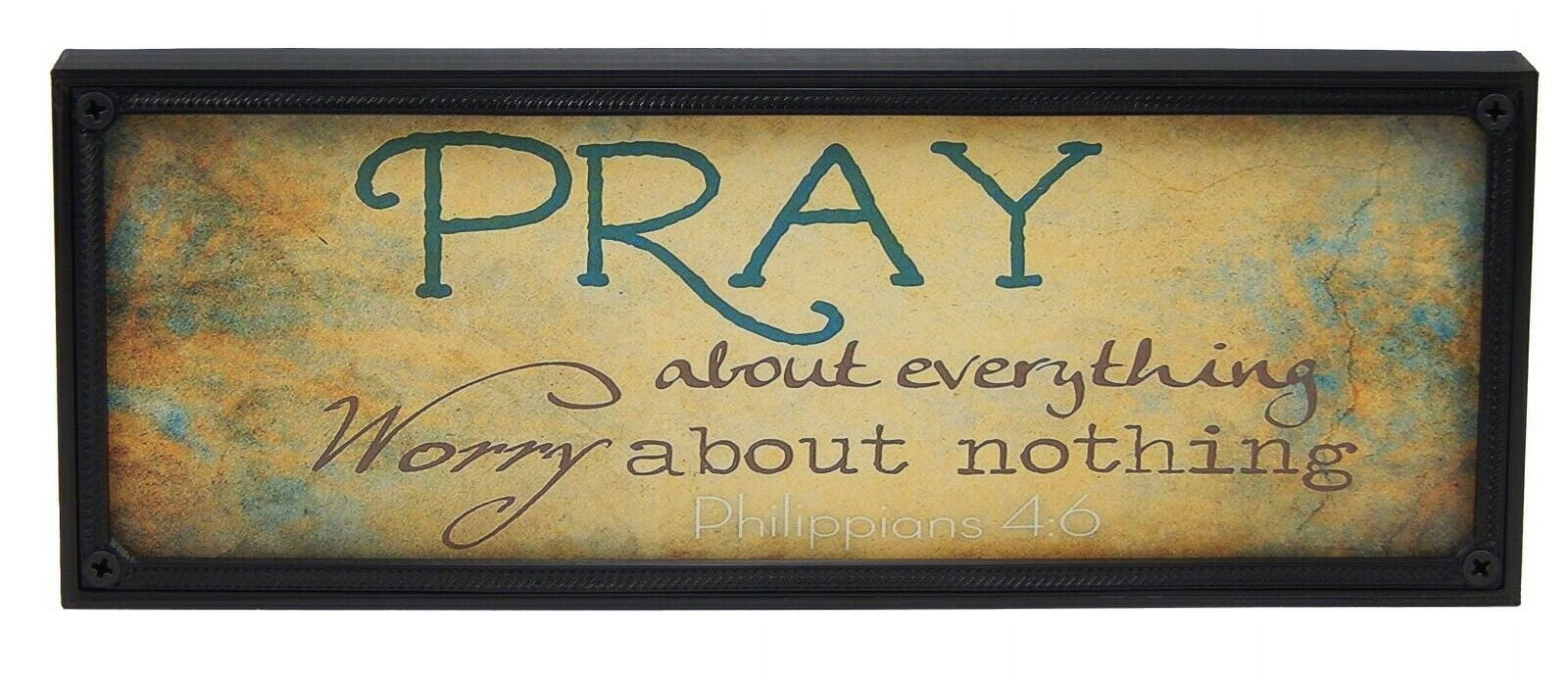 Pray About Everything Worry About Nothing Bible Verse Farmhouse Sign ...