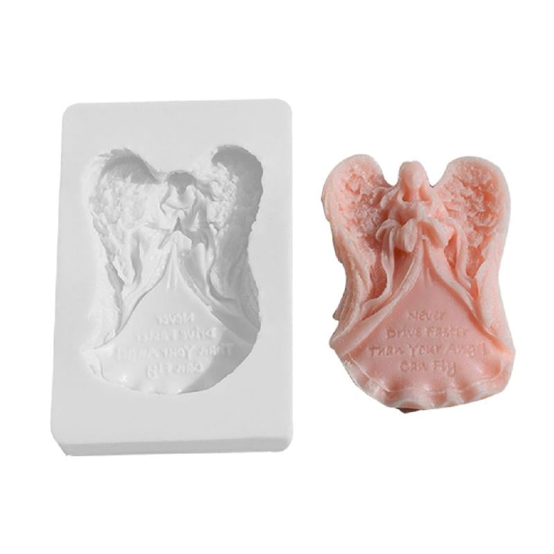 Pray Angel Plaster Mold Diy Angel Wings Portrait Cake Fondant Baking ...