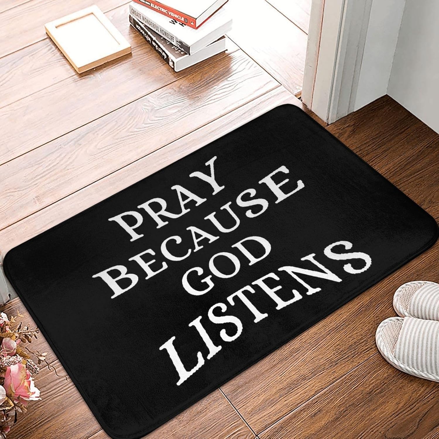Pray Because God Listens - Christian Indoor Doormat Home Entrance ...