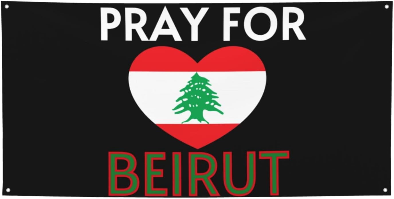 Pray For Beirut Banner 3x6 Ft I Stand With Lebanon Beirut Flag Banner ...