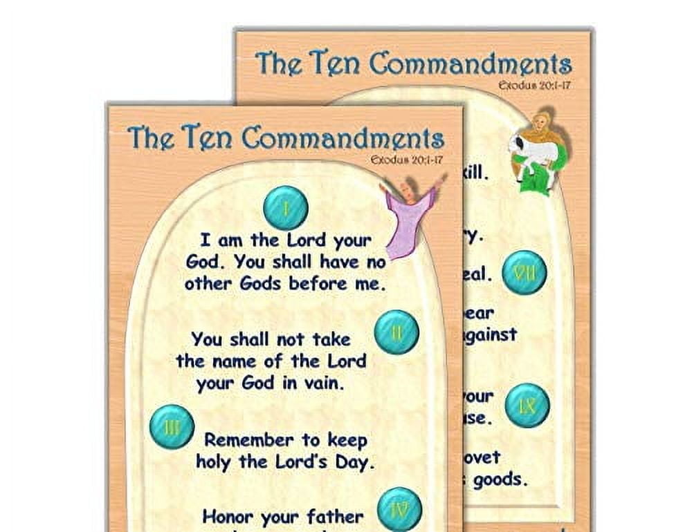 Pray_Every_Day Seven Sacraments, Ten Commandments, Set of 2-12" x 18 ...