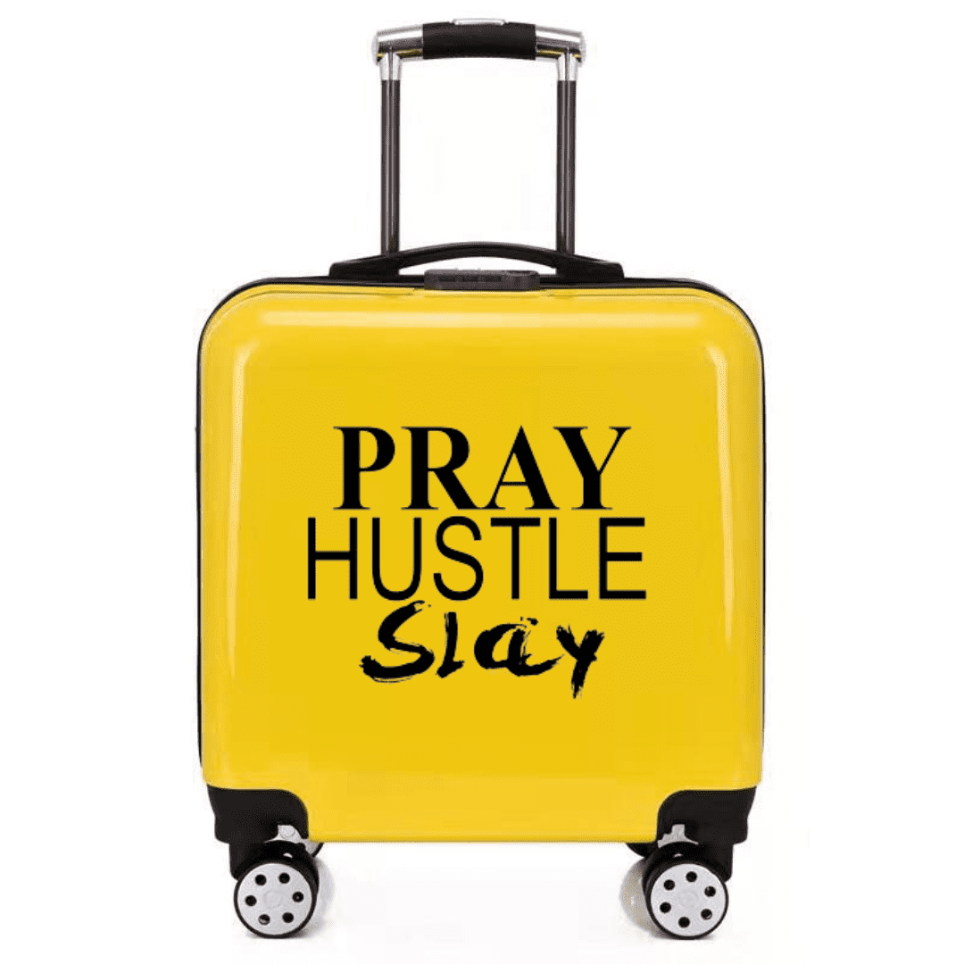 Pray Hustle Slay Compact Couture Carry-On Hard Shell Luggage Bag ...