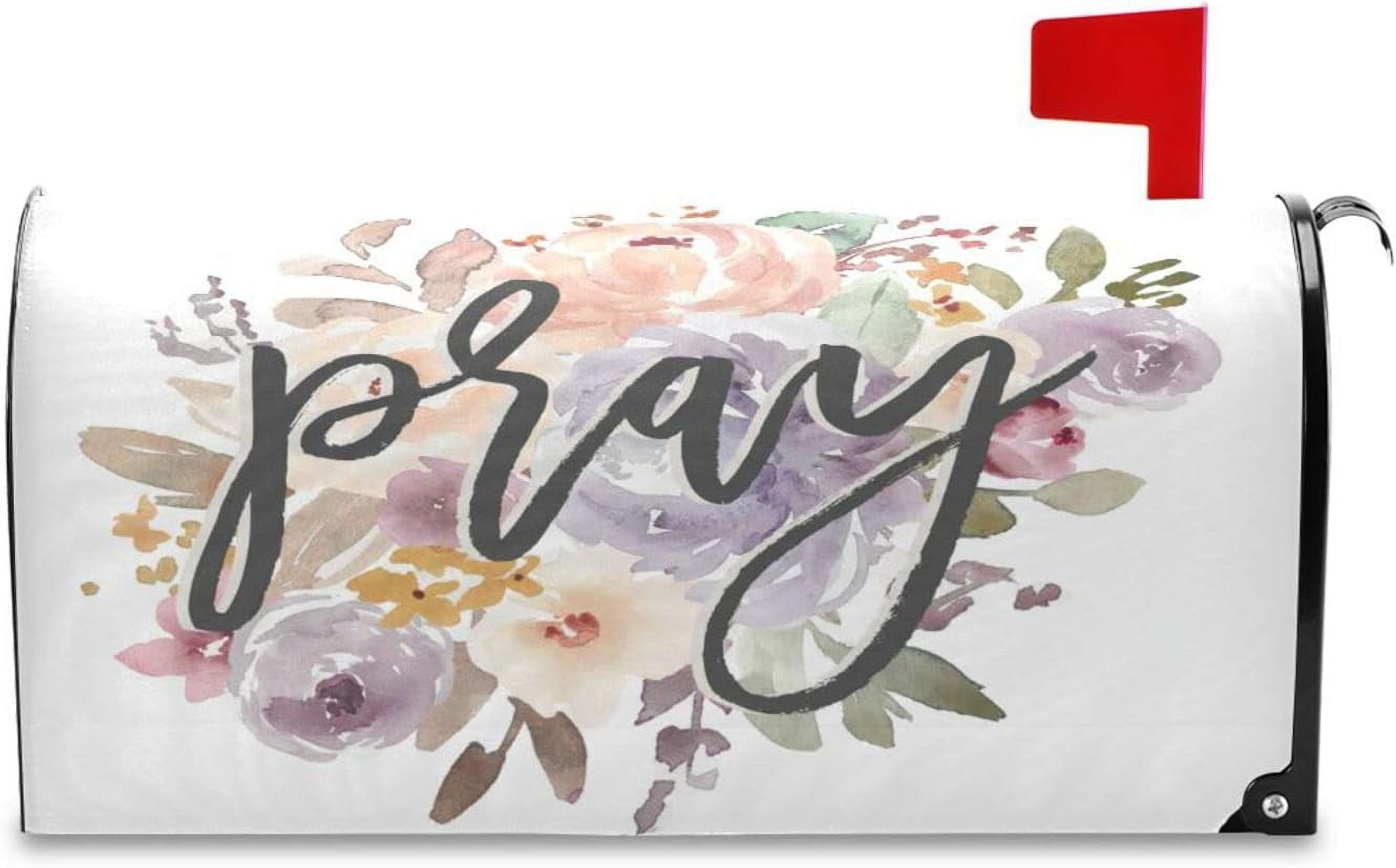 Pray Religious Christian Rose Flower Magnetic Mailbox Cover MailWraps ...