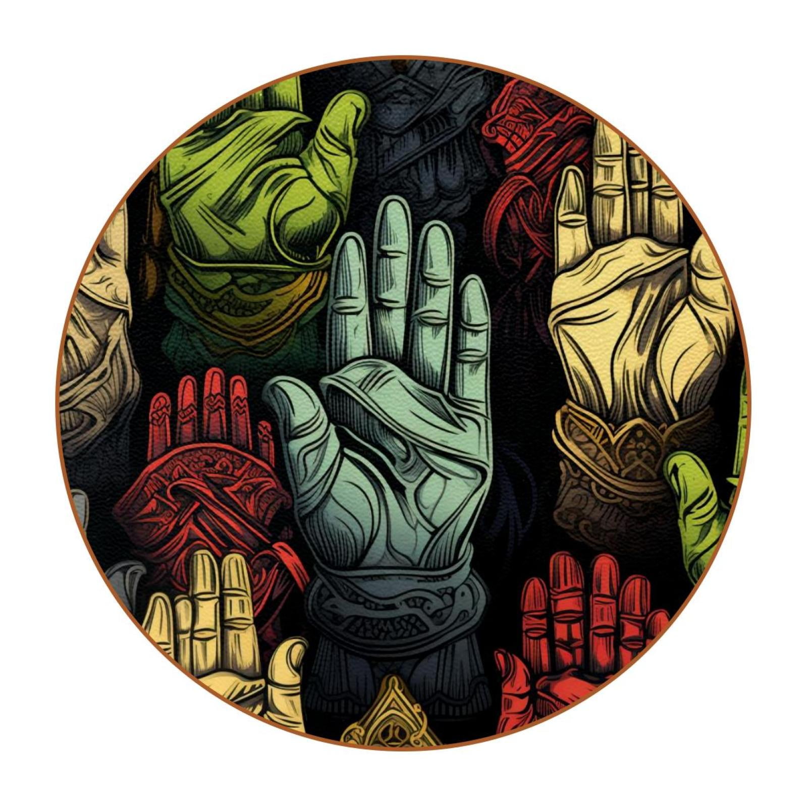 Pray Round Car Coasters (6PCS) Microfiber Leather, 11x11 cm/4.3x4.3 in ...