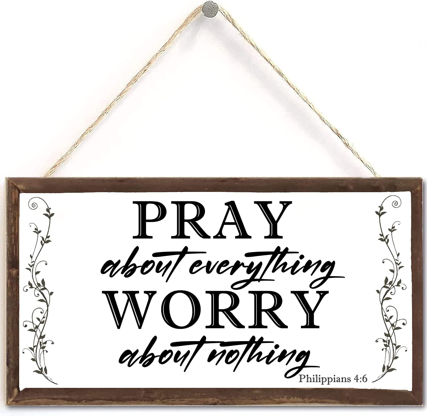Pray Signs - Pray About Everything Farmhouse Style Bible Verse Wall ...