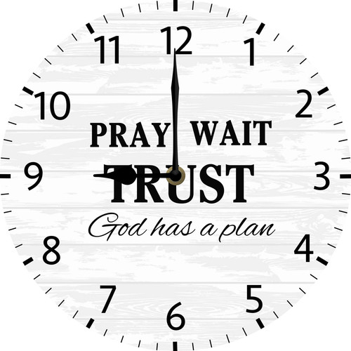 Pray Wait Trust Christian Wall Decor Clock, Inspirational Motivational ...