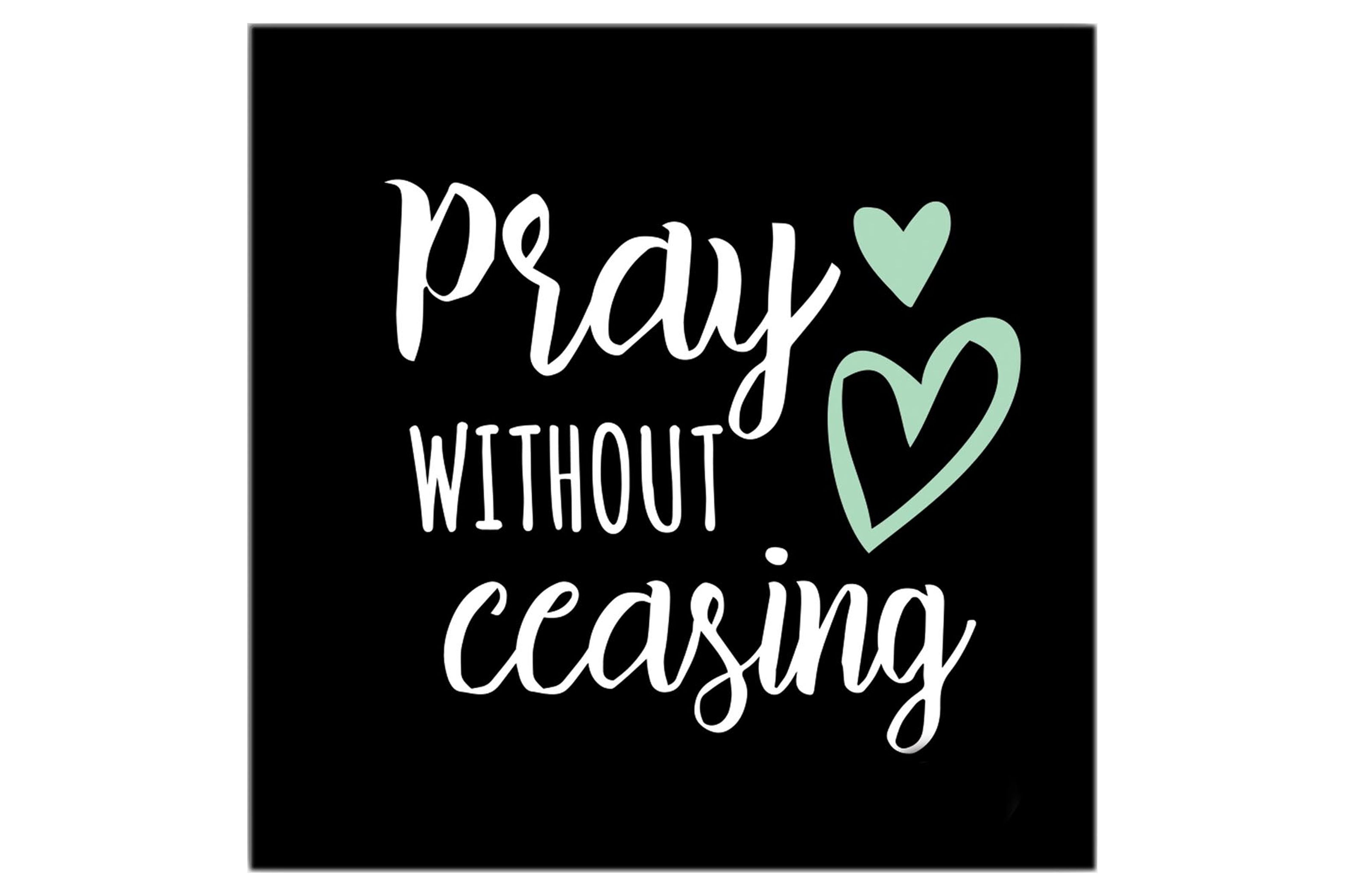 Pray Without Ceasing Mint Heart Slate 12 x 12 Wood Wall Sign Plaque ...