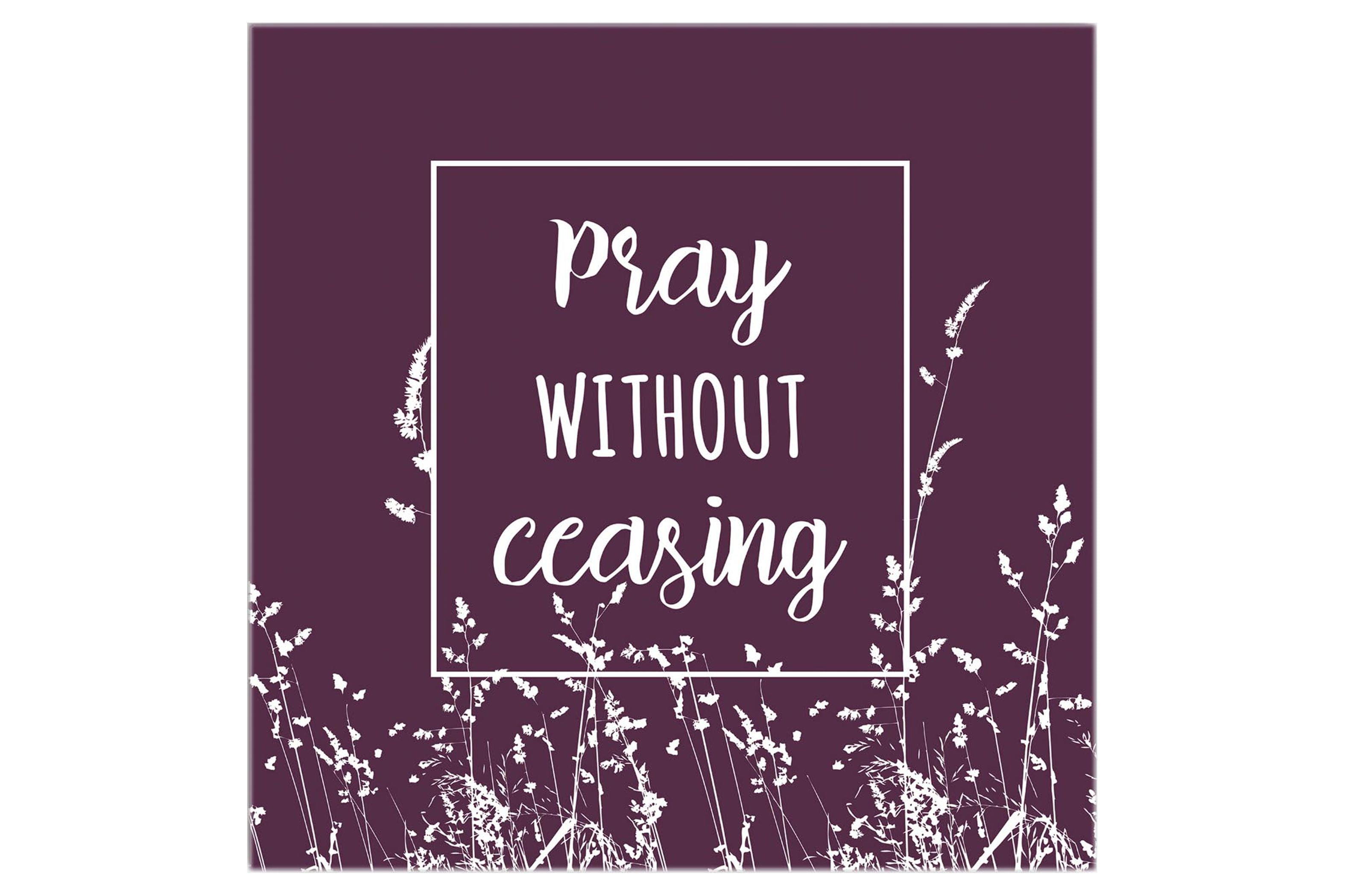 Pray Without Ceasing Purple Foliage 12 x 12 Wood Wall Sign Plaque ...