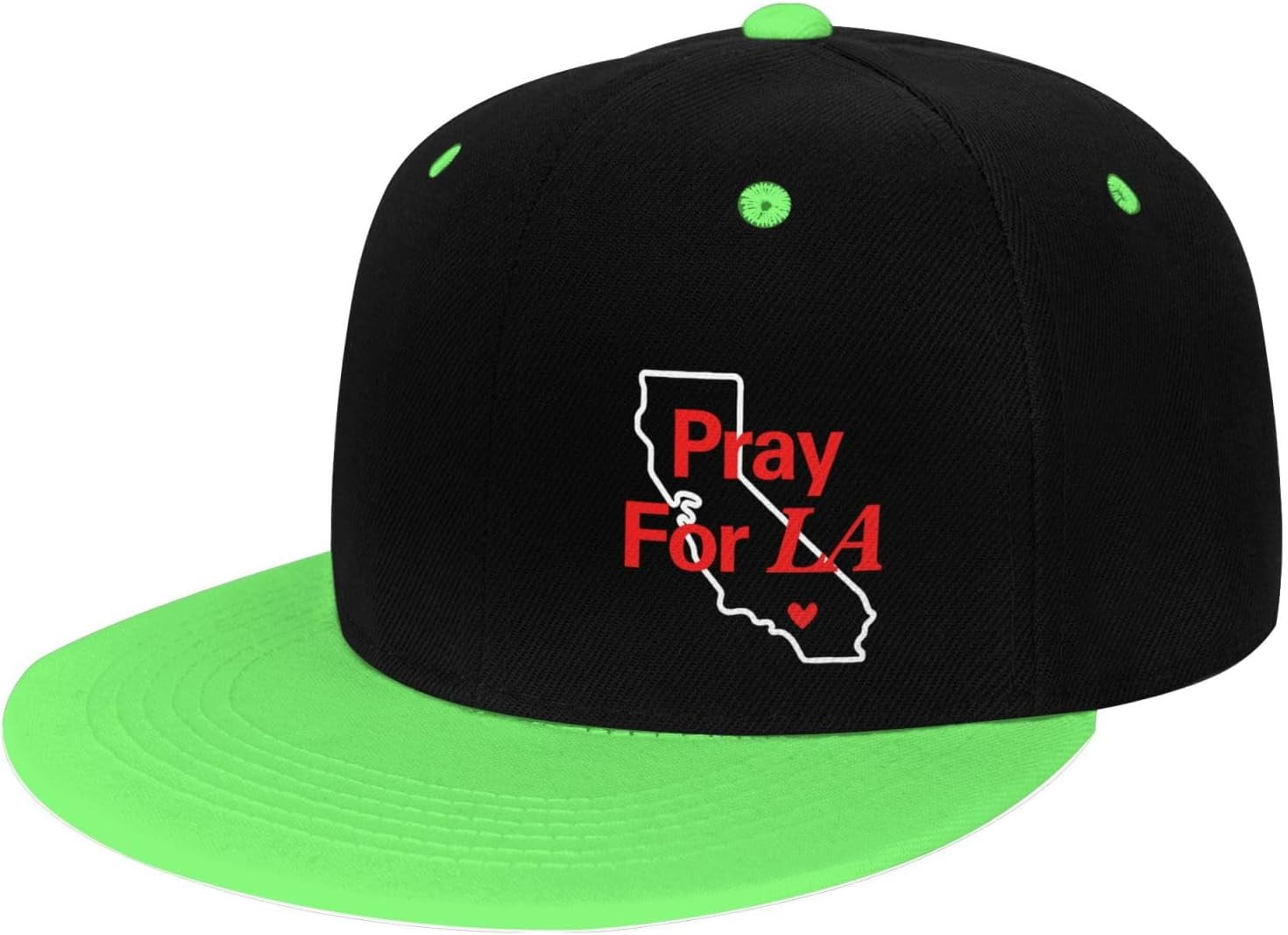 Pray for Los Angeles Strong California Flat Bill Hats Contrast Hip Hop Baseball Cap Unisex ...