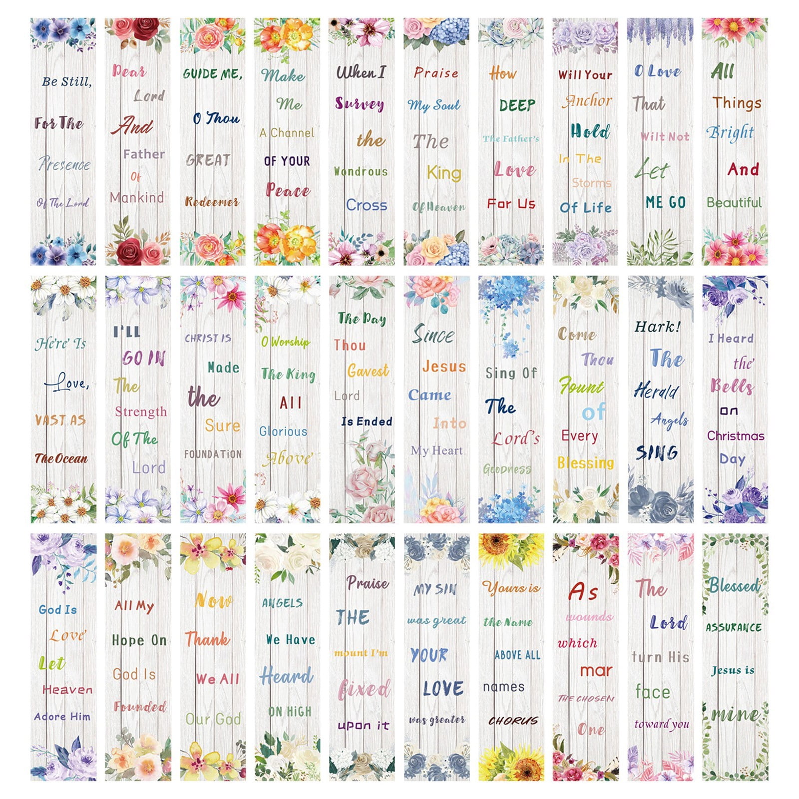Prayer! 30 Watercolor Bookmarks For Study Room Book Marking Cards ...