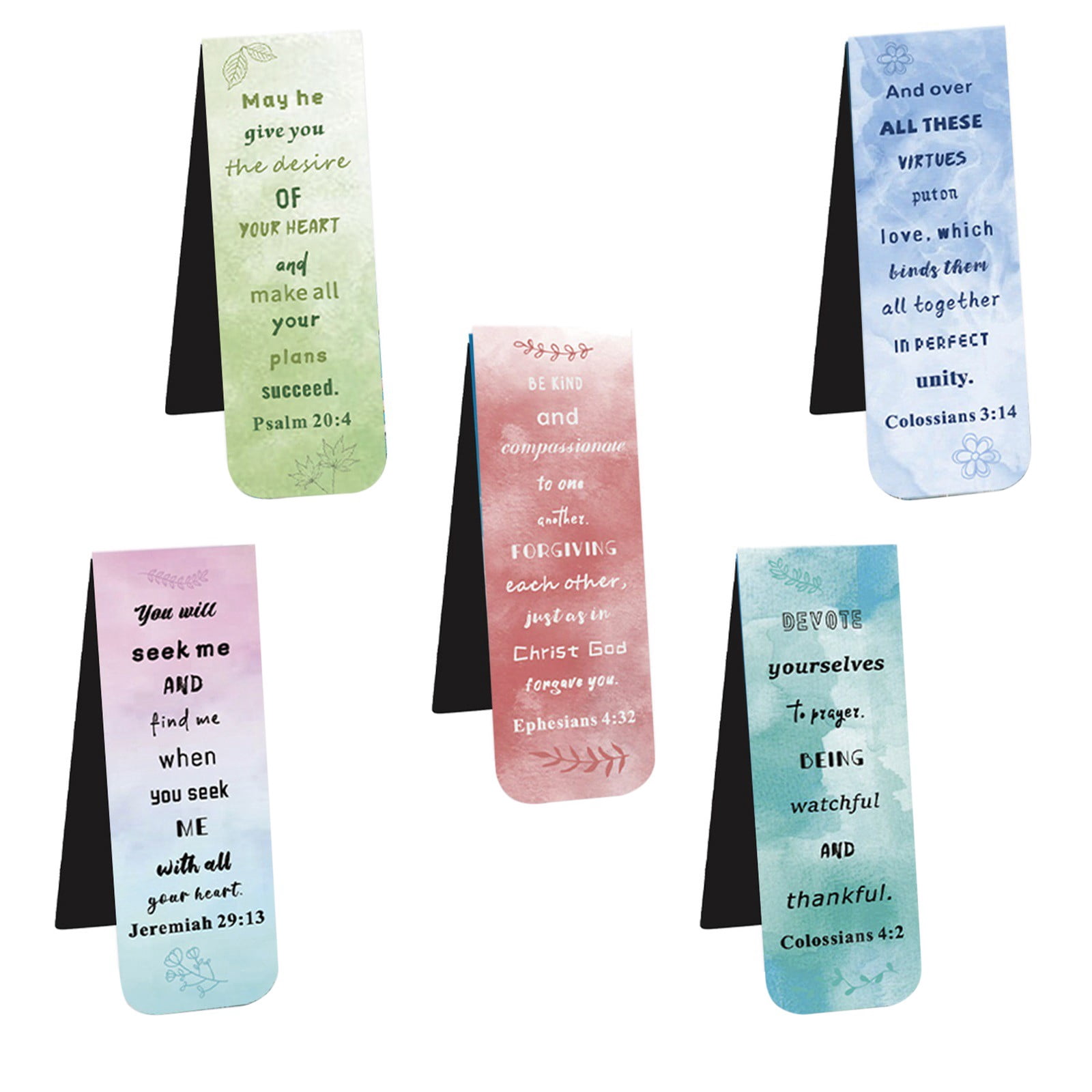 Prayer! 5 Watercolor Bookmarks For Study Room Book Marking Cards, Green ...
