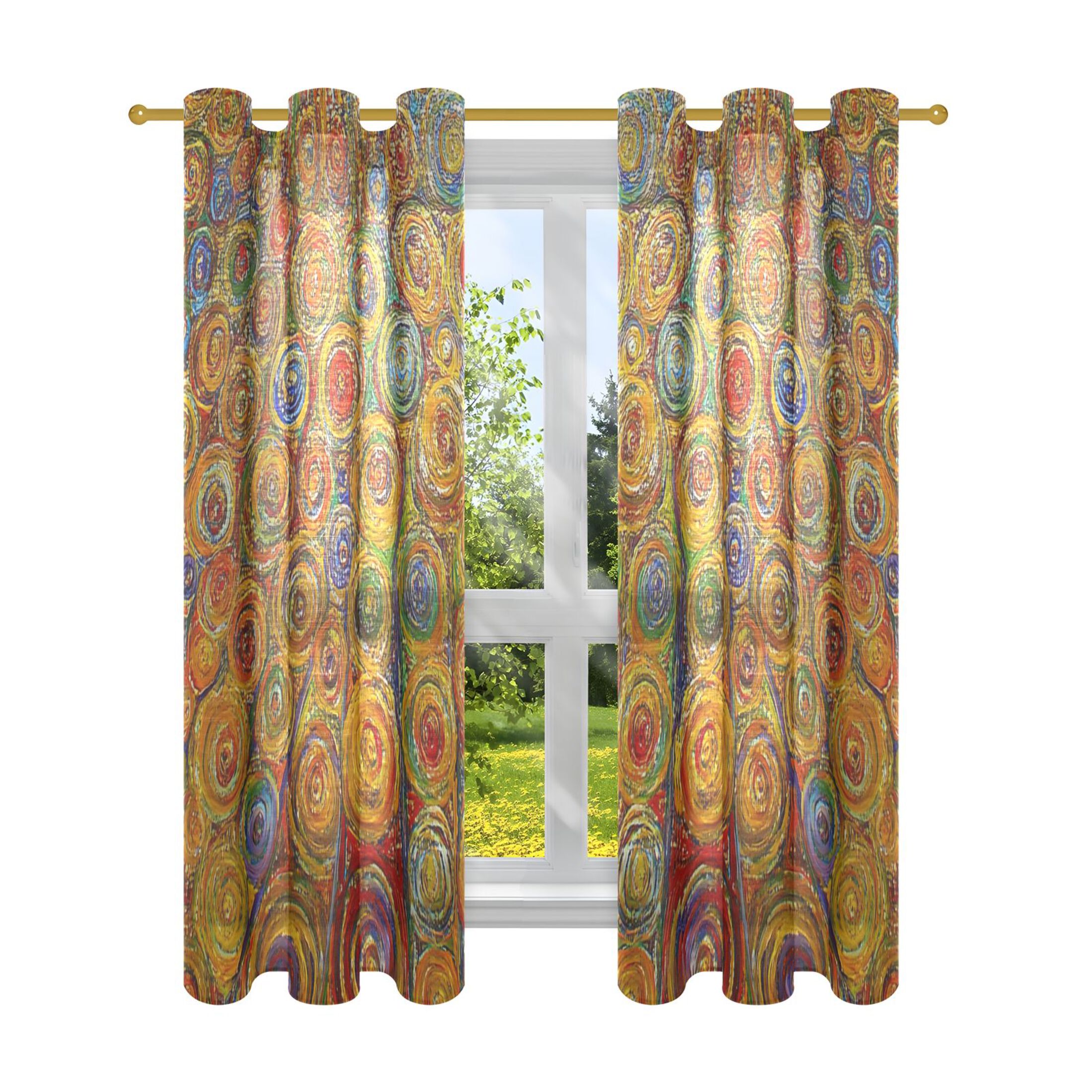 Prayer Abstract Painting Semi Sheer Curtains for Living Room Bedroom ...