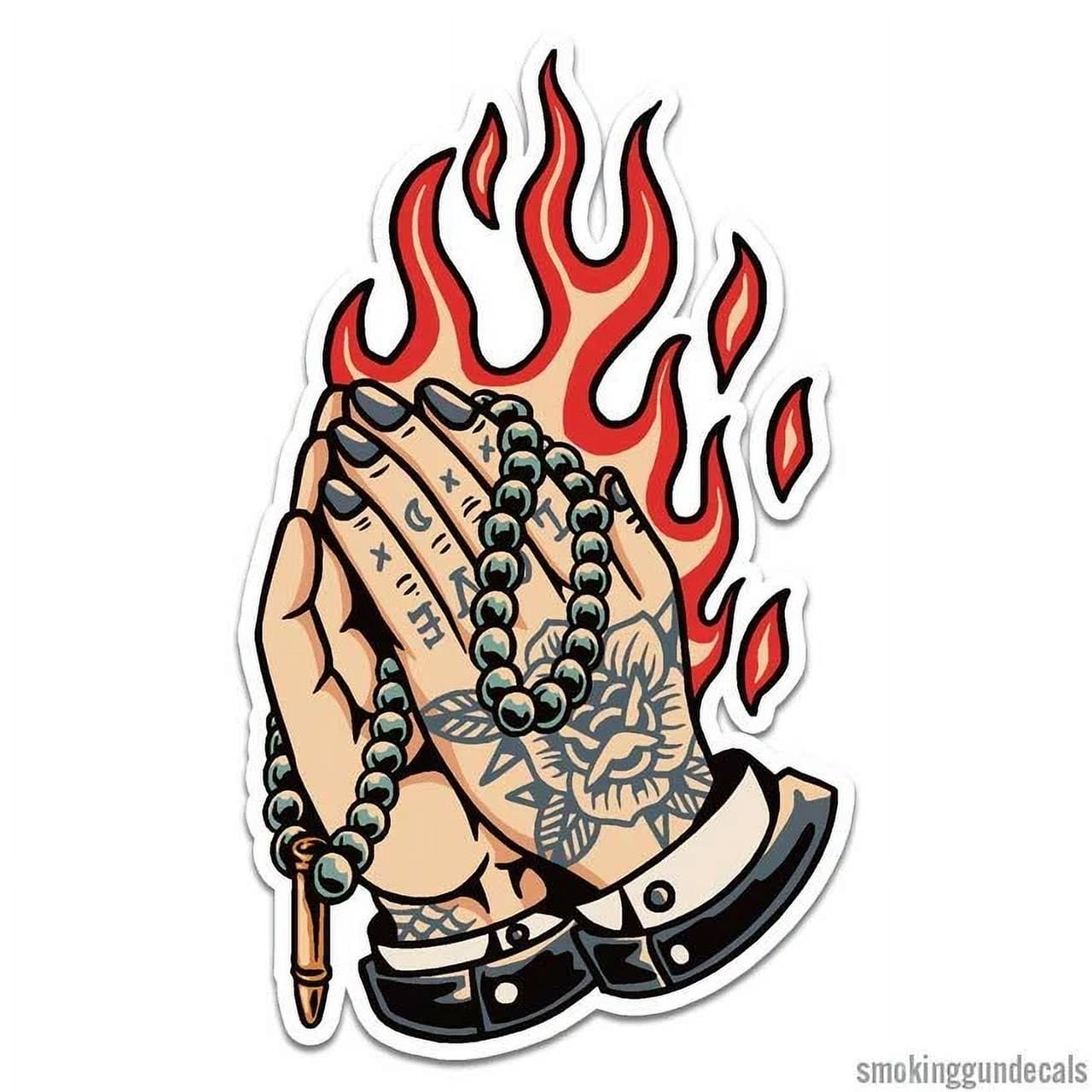 Prayer Beads Flames Sticker Indoor Outdoor Phone Decal Water Bottle ...