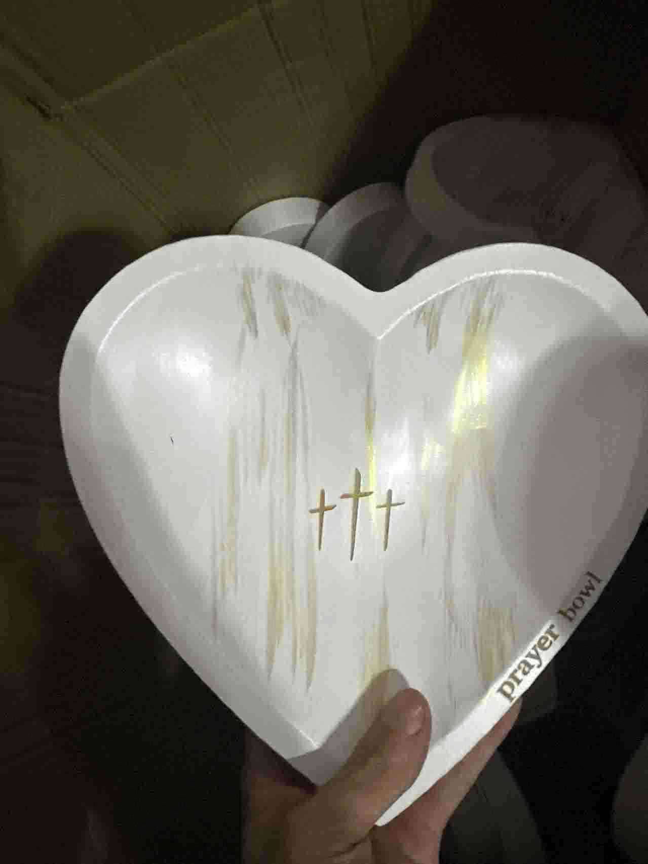 Prayer Bowl with Cards, Heart Prayer Bowl Wooden, Christian Gifts for ...