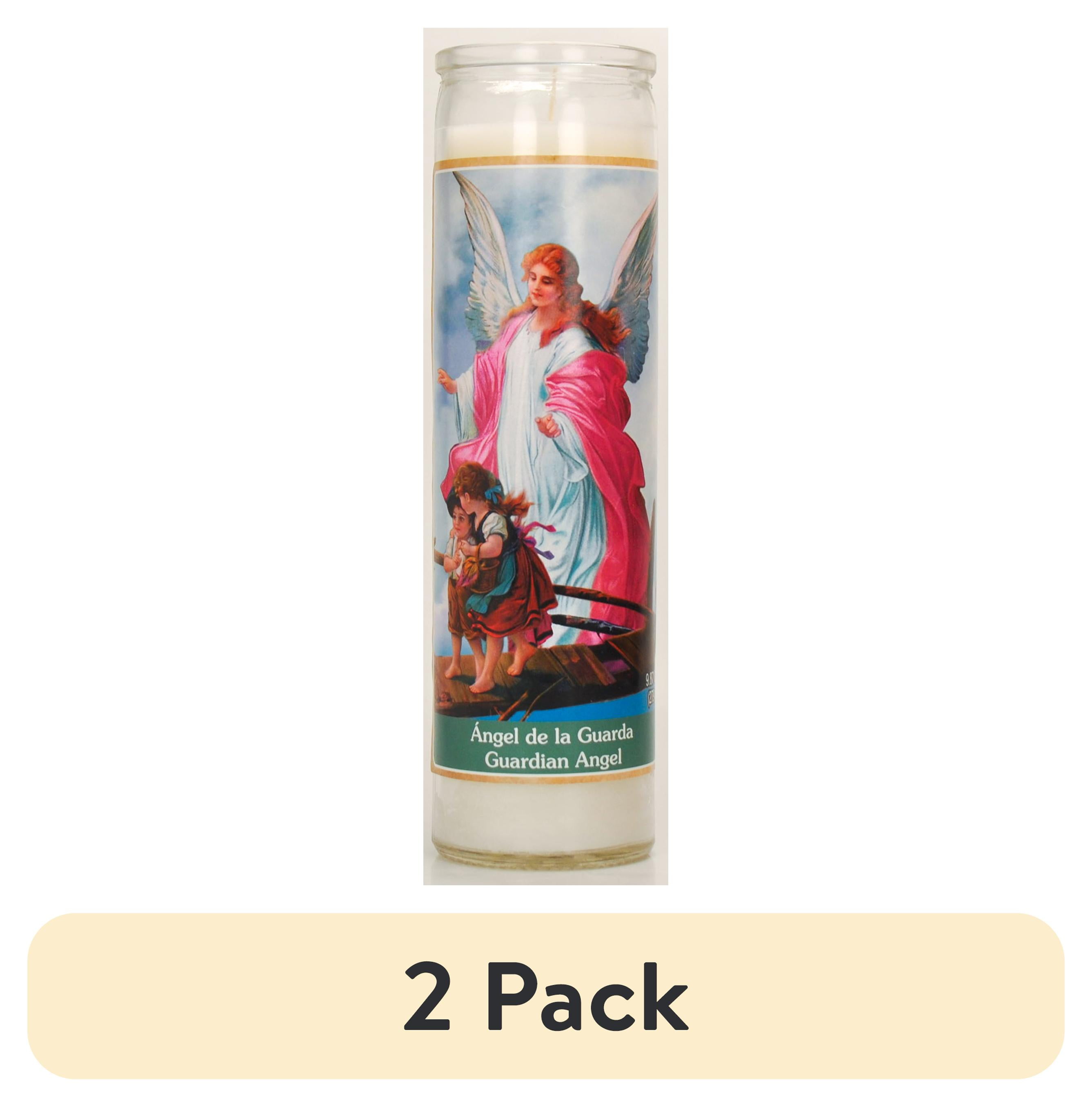 Prayer Candle 2 Pack Guardian White Wax 8 Inch Religious Calming Church ...