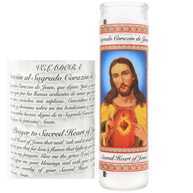 Prayer Candles Sacred Heart of Jesus Religious Candle, White Wax ...