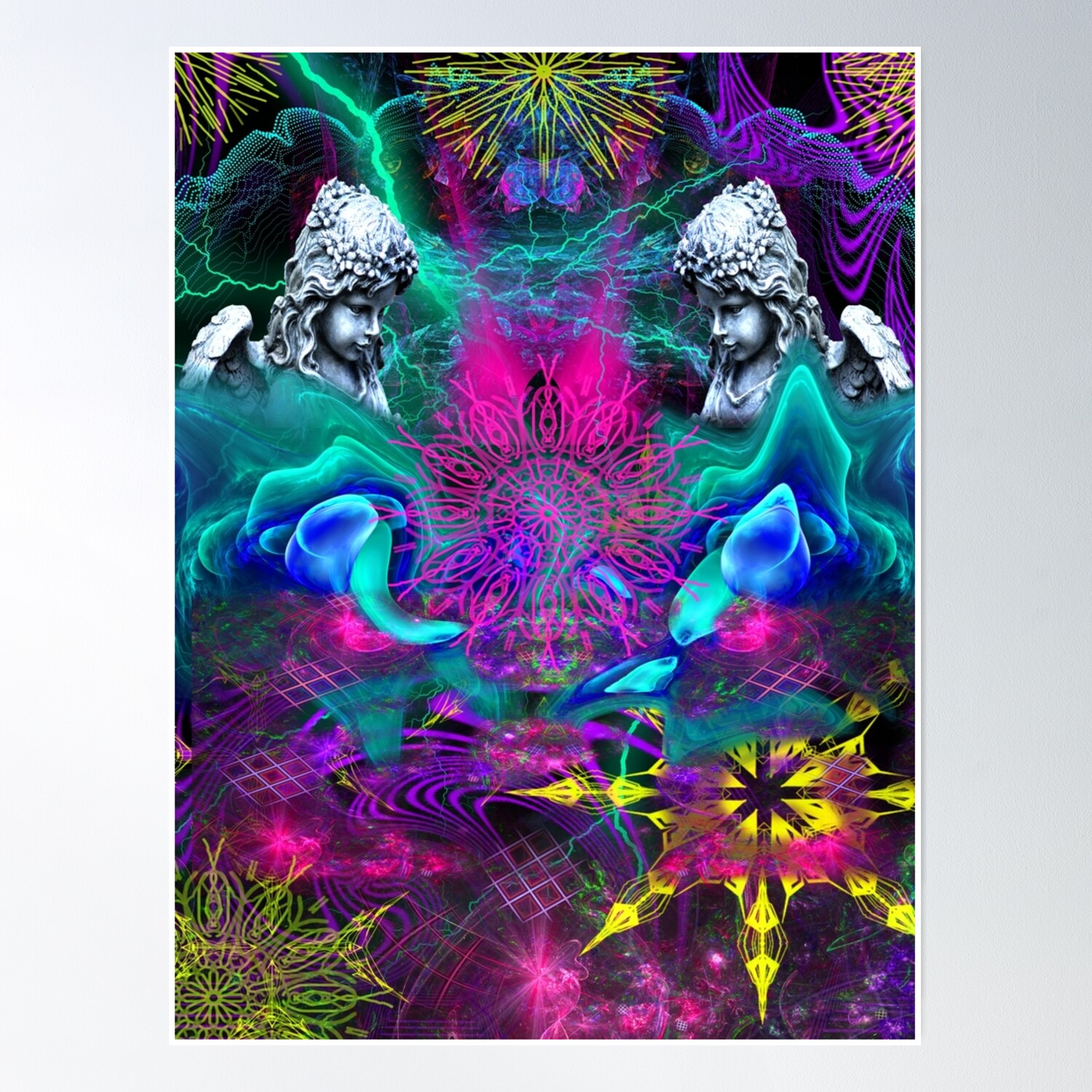 Prayer For Rain (Psychedelic Purple) Poster Wall Art, Modern Wall Decor ...
