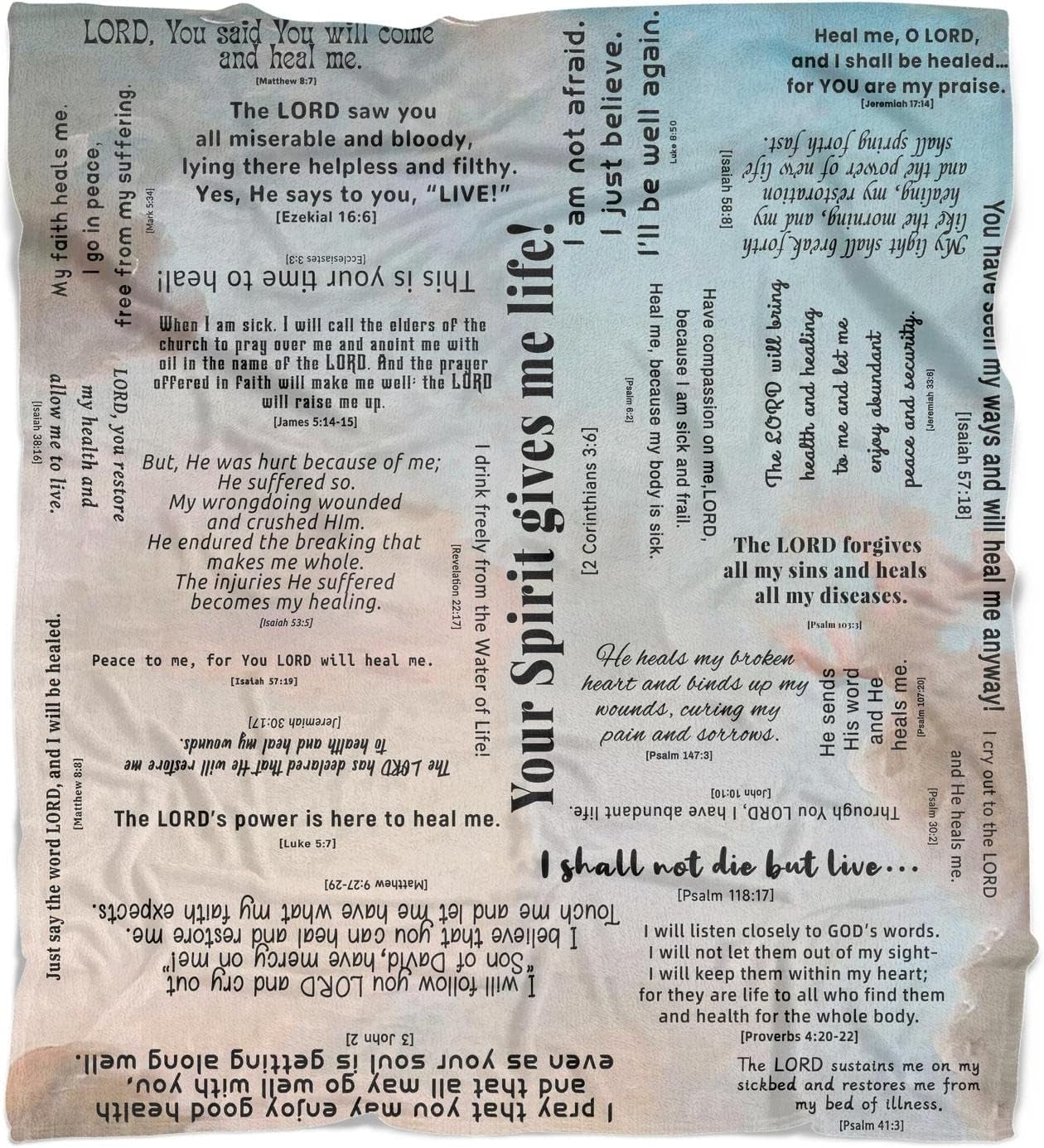 Prayer Healing Blanket with Inspirational Scripture Bible Verse Soft ...