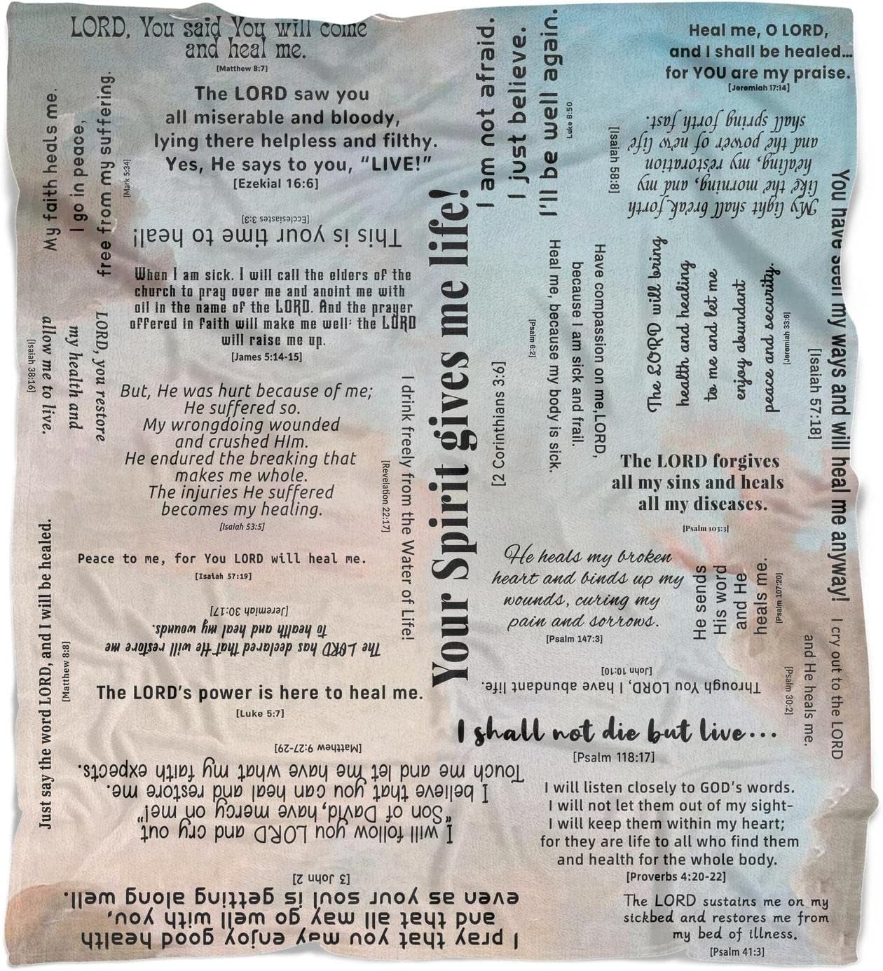 Prayer Healing Blanket with Inspirational Scripture Bible Verse Soft ...