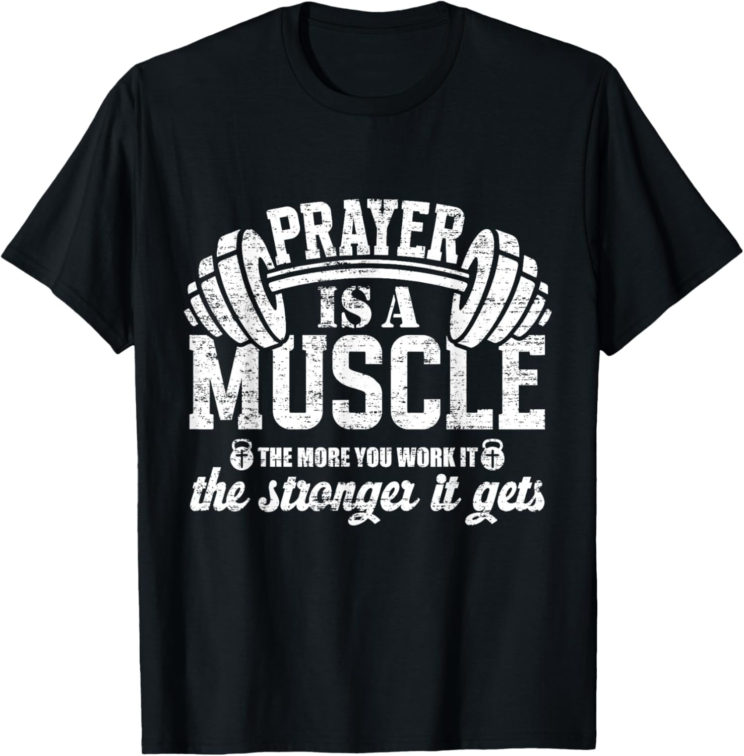 Prayer Is A Muscle Funny Christ Workout Gym T-Shirt - Walmart.com