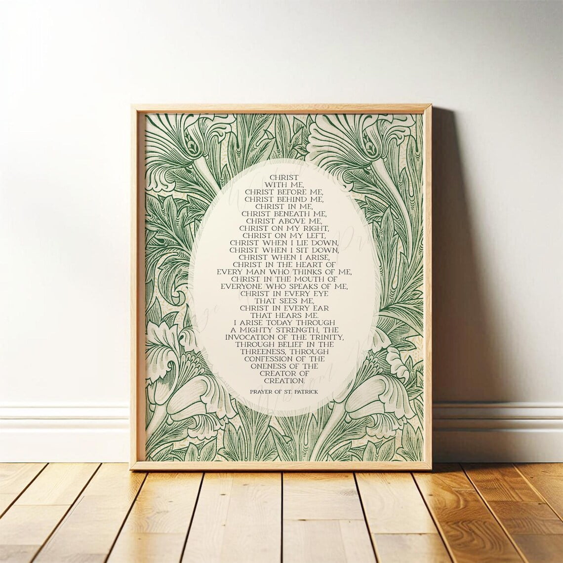 Prayer Of St Patrick: "Christ Be With Me", Irish, Catholic Decor, Green ...