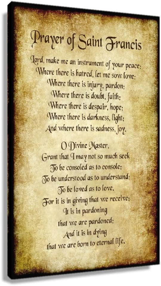Prayer Poster Saint Francis Art Unframed Wall Decor Bible Quotes Wall ...