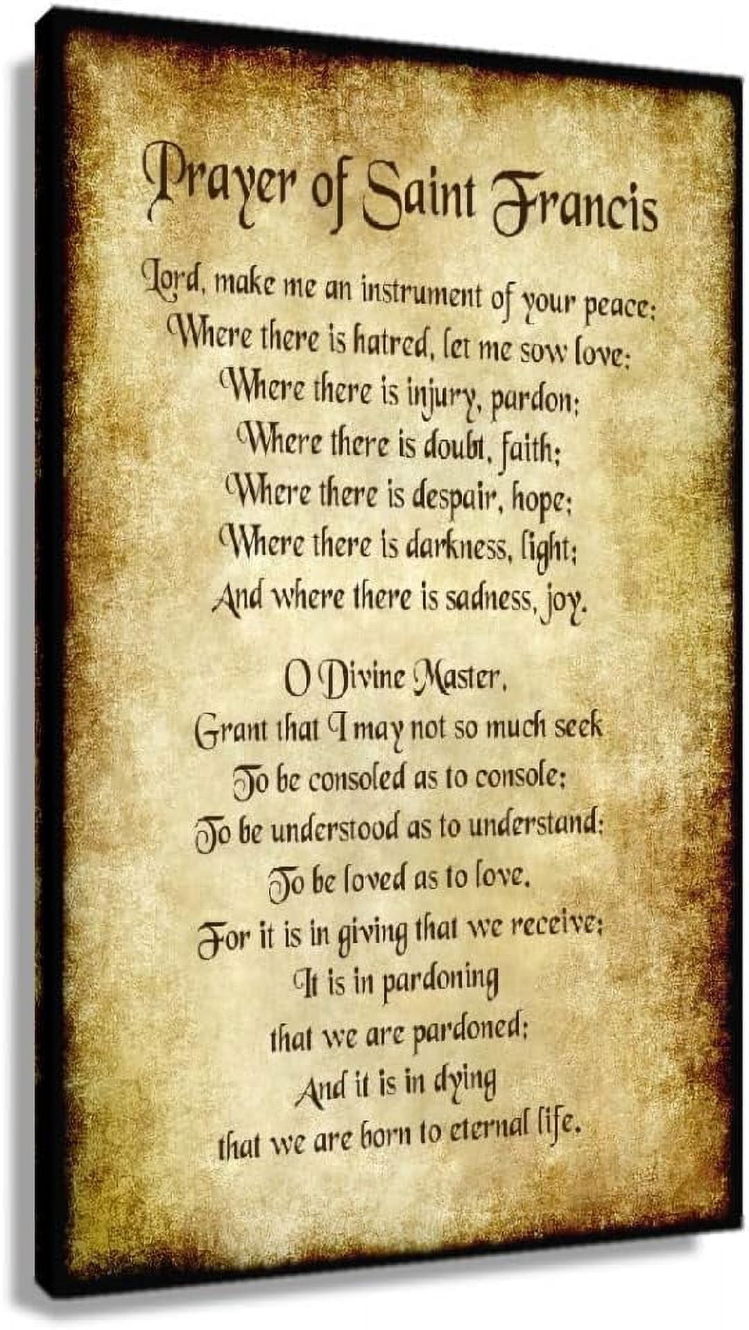 Prayer Poster Saint Francis Art Unframed Wall Decor Bible Quotes Wall ...