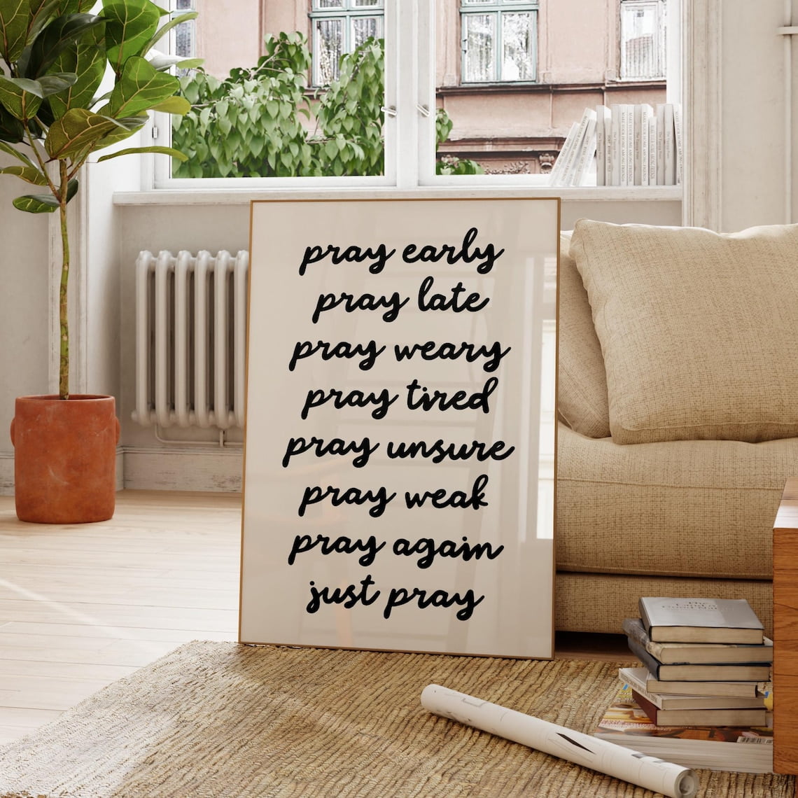 Prayer Print, Christian Motivational Wall Art, Pray Poster Home Decor ...